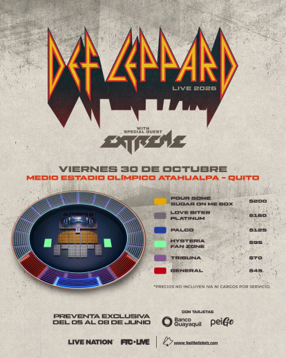 Def Leppard en Quito: fecha, preventa y todos los detalles del concierto