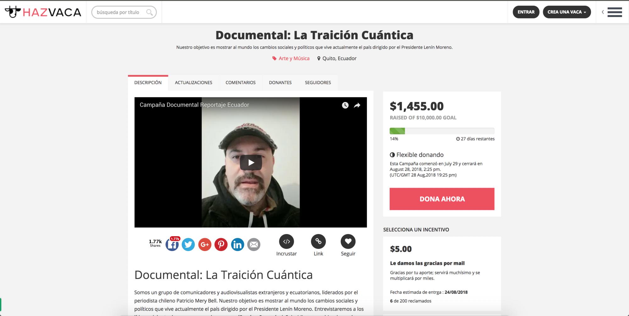 Traición Cuántica, el documental que quiere ser financiado por todos