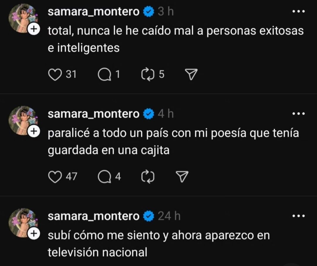 Samara Montero: "Nunca le he caído mal a personas exitosas e ...
