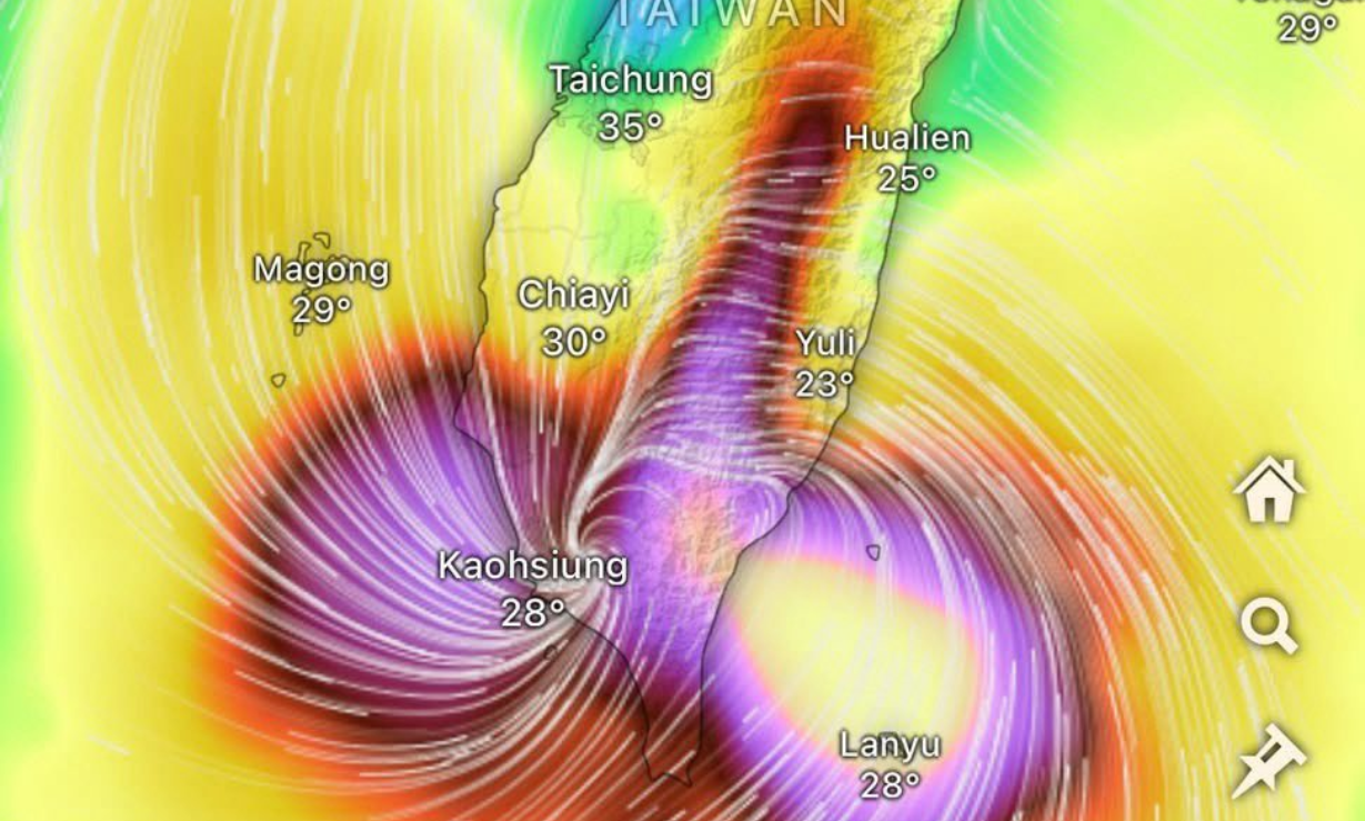 La imagen del tifón Podul en Taiwán que se volvió viral por su curiosa ...